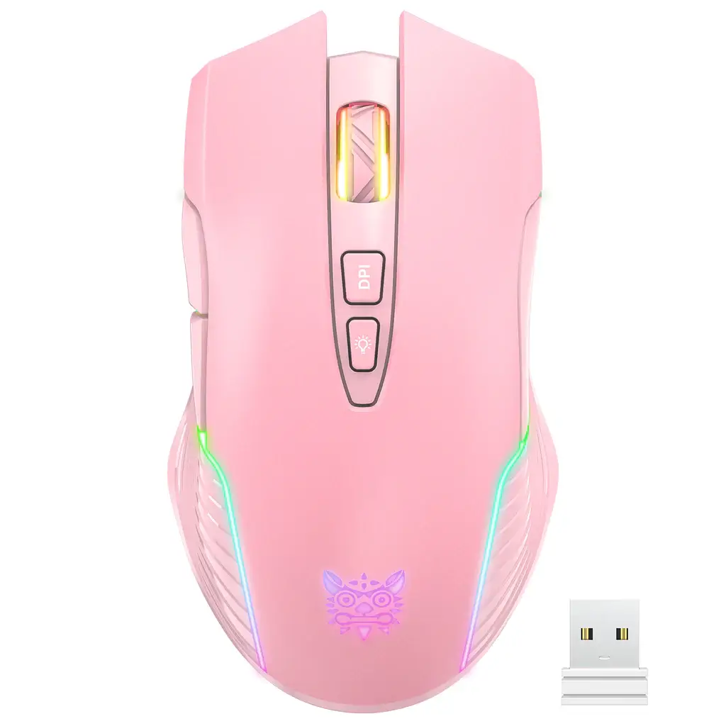 Mouse inalámbrico Gamers ONIKUMA CW905 Rosa – BOXYC Tienda Gamer